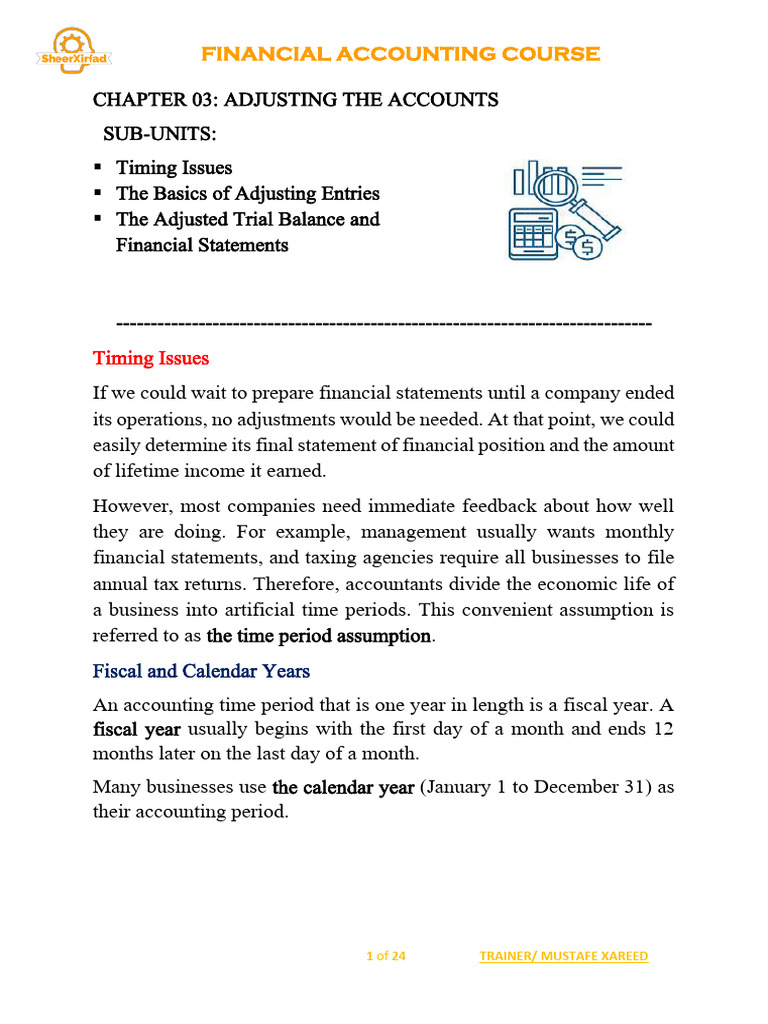 Chapter 03 Adjusting The Accounts | PDF | Deferral | Debits And Credits
