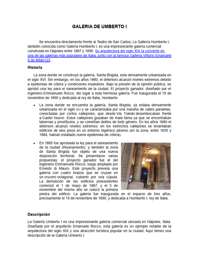 GALERIA DE UMBERTO I_ (1) | Descargar gratis PDF | Diseño ...