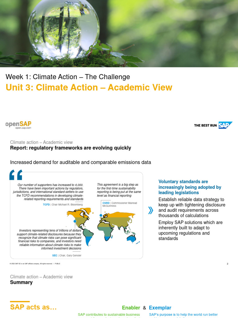 openSAP Clim2 Week 1 Unit 3 Academic Presentation | PDF | Carbon Footprint