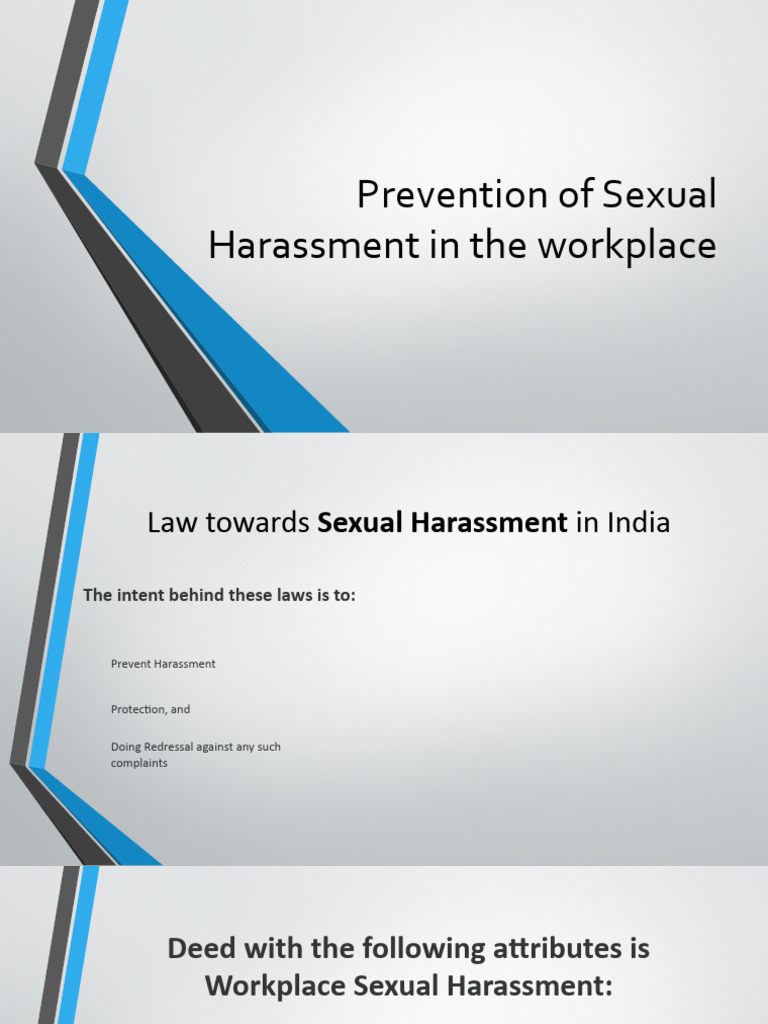 Prevention of Sexual Harassment in The Workplace | PDF | Sexual ...