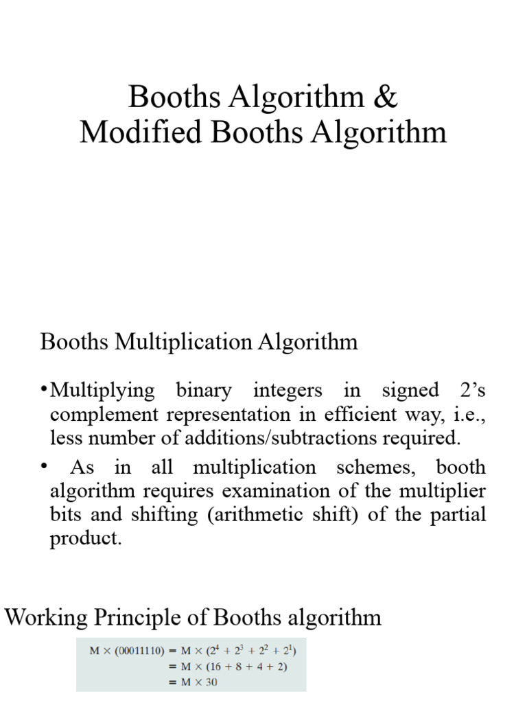 5-Modified Booths Algorithm-05-02-2024 | PDF | Multiplication | Arithmetic 5-Modified Booths Algorithm-05-02-2024 | PDF | Multiplication | Arithmetic