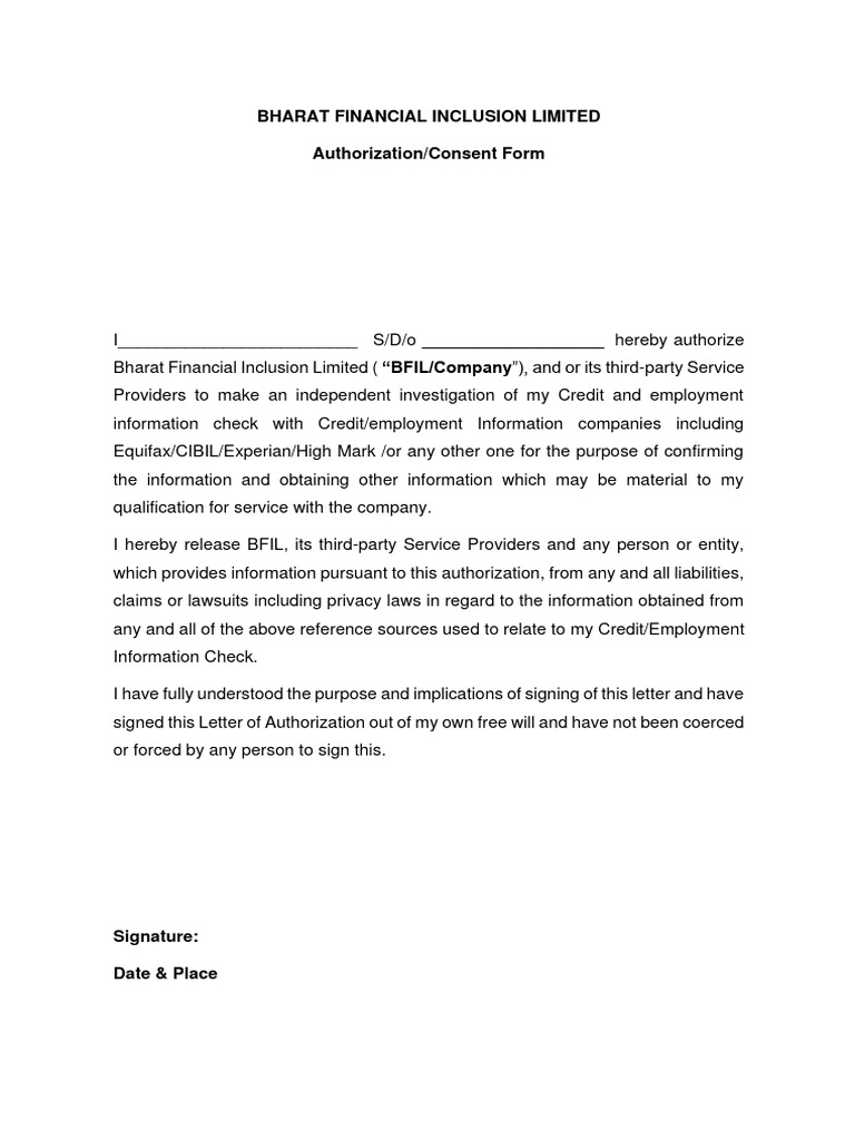 Authorization Consent Form | PDF