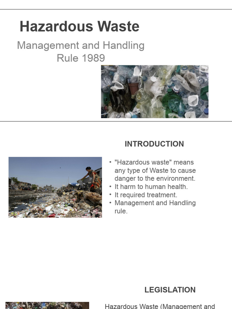 Hazardous Waste Management Rules | PDF