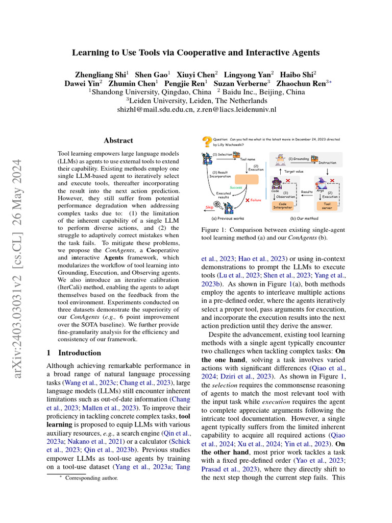 Learning To Use Tools Via Cooperative and Interactive Agents | PDF | Artificial Intelligence ...