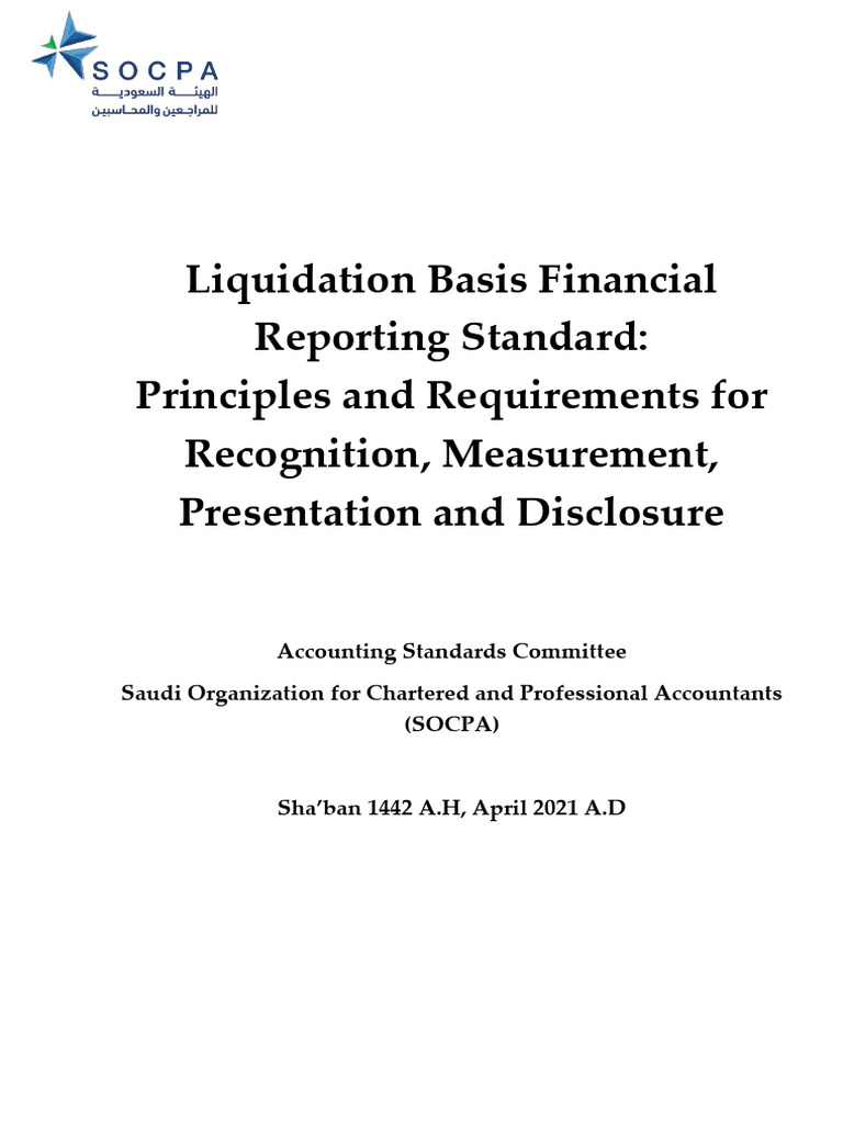 Liqudation Basis FS | PDF | Going Concern | Financial Statement