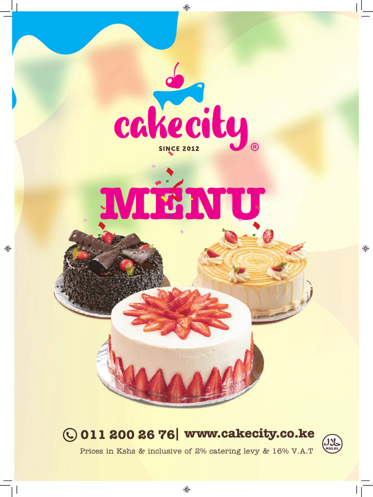 Cake City Price List & Menu | PDF | Cheesecake | Cakes