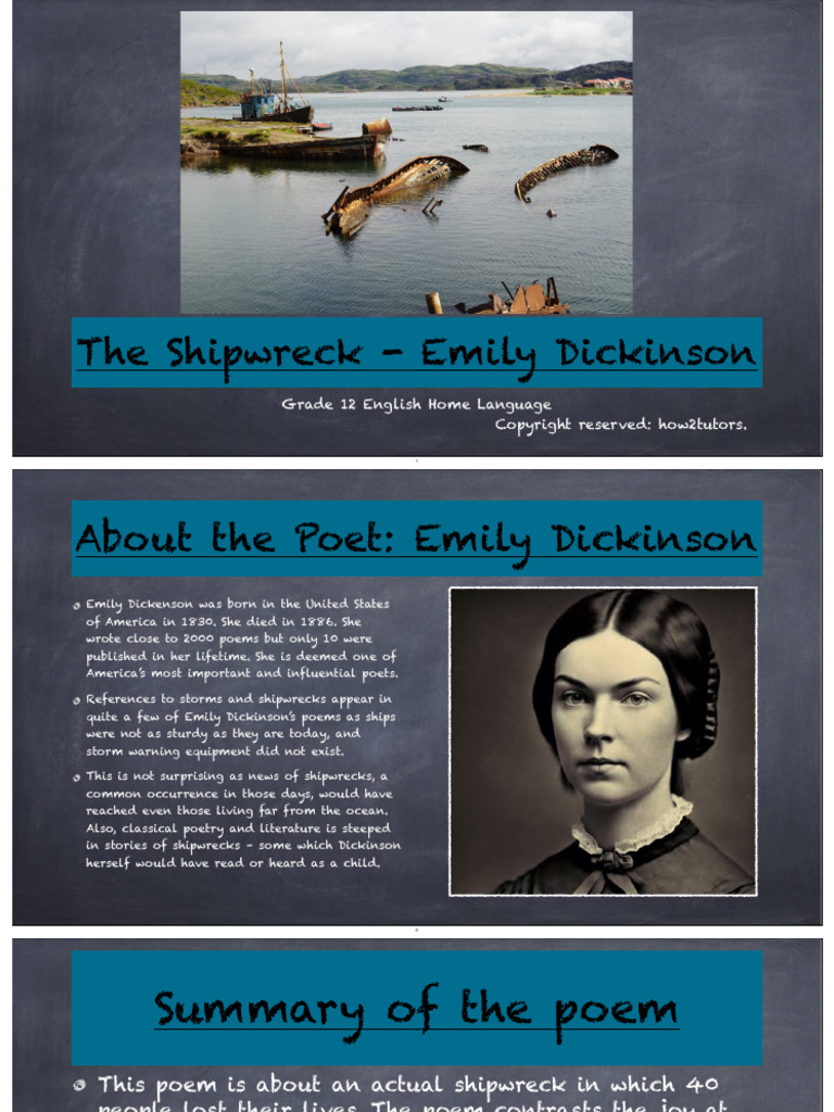 The Shipwreck Emily Dickinson | PDF | Poetry | Emily Dickinson
