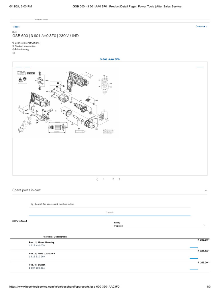 GSB 600 - 3 601 AA0 3F0 - Product Detail Page - Power Tools - After Sales Service | PDF ...