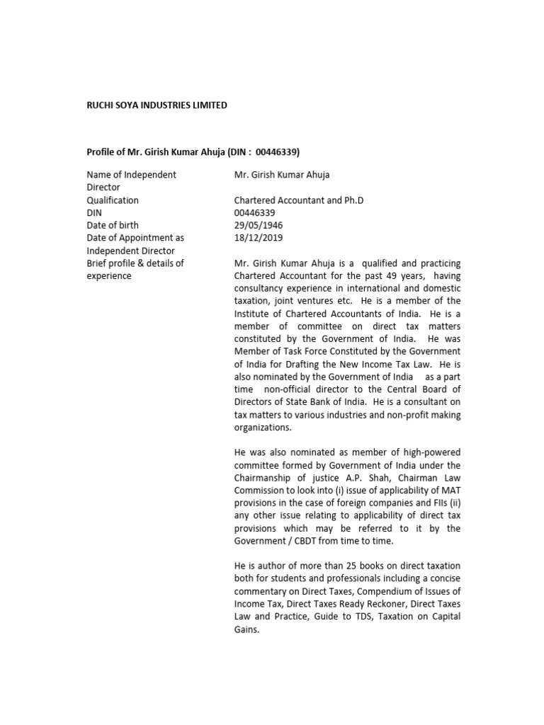 Profile of Girish Kumar Ahuja | PDF | Supreme Court Of India | Judge