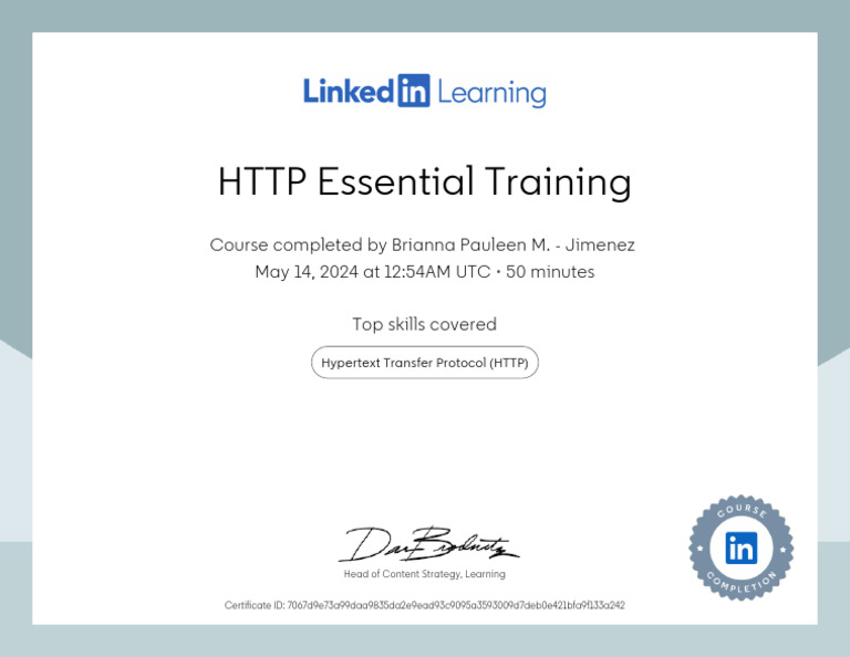 LinkedIn Learning Certificate | PDF