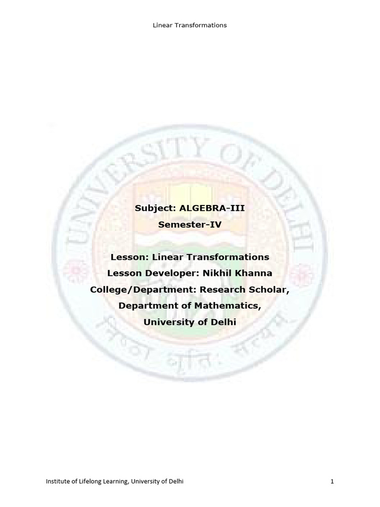 6 Linear Transformations Download Free Pdf Linear Map Basis Linear Algebra