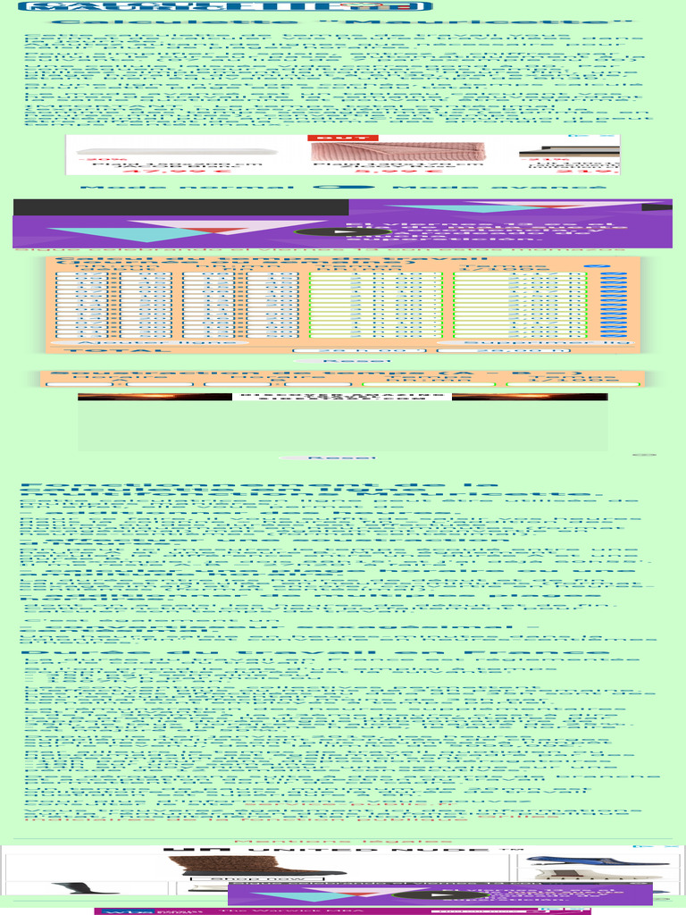 Calculette Temps de Travail | PDF | Heures supplémentaires | Temps de ...