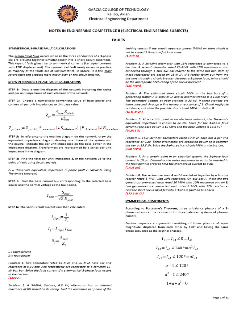EE-13 Faults | PDF | Electrical Impedance | Quantity