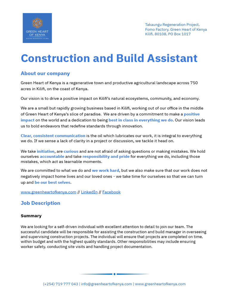 Construction and Build Assistant | PDF | Business