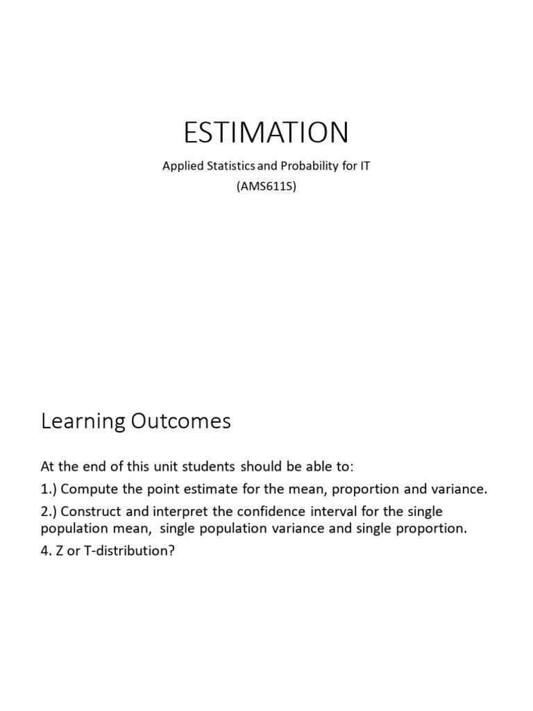 Interval Estimation-Applied Staristics and Probability | PDF | Estimator | Confidence Interval
