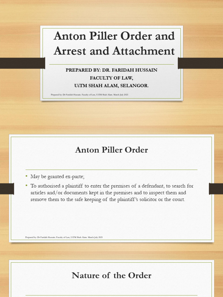 Week 3 Anton Piller Order | PDF | Judgment (Law) | Legal Remedy