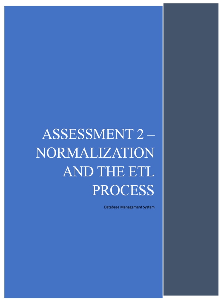 Assign 2 ETL and Normalization | Download Free PDF | Database Transaction | Computing