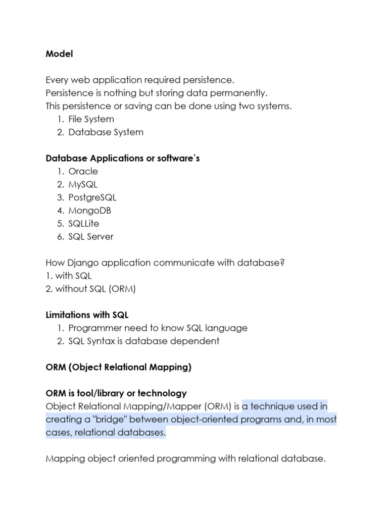 Model | PDF | Databases | Sql