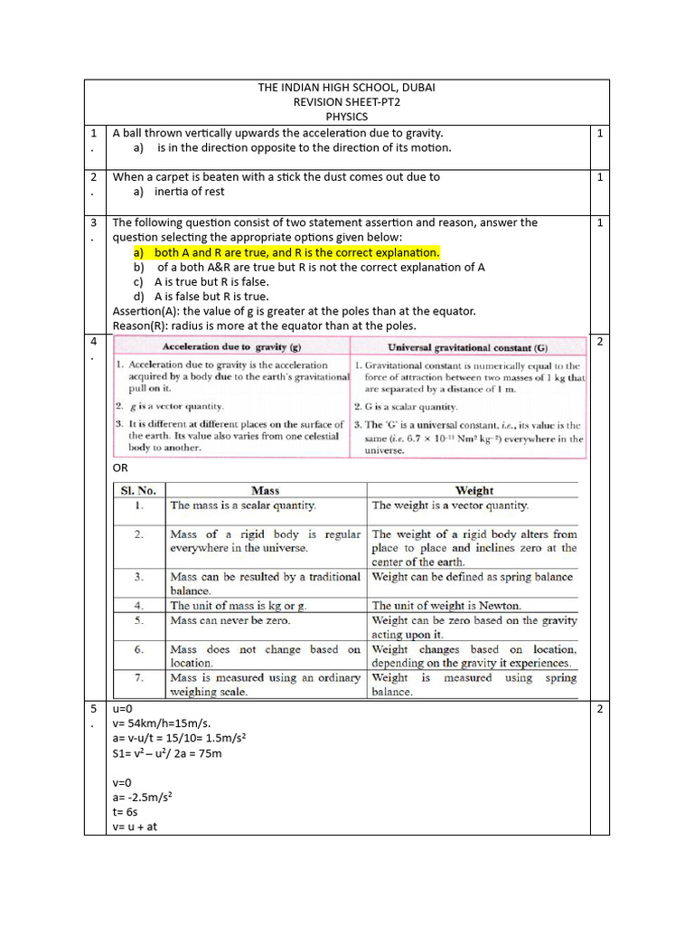 Answer Key - Revision 9th | PDF