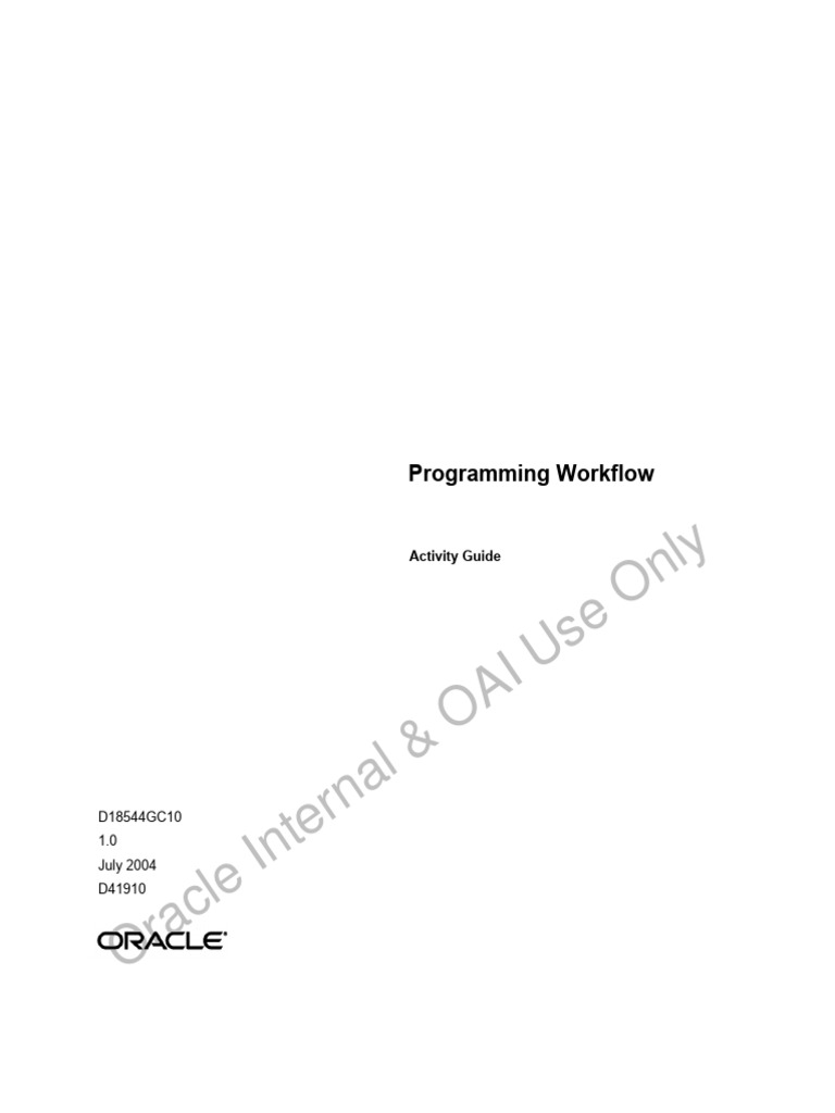 Programming Workflow Activity Guide-1 | PDF | Oracle Corporation | Copyright