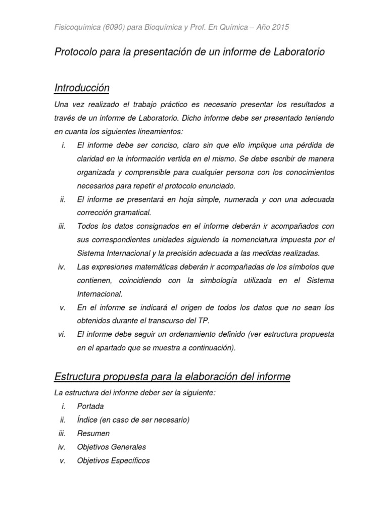 Protocolo para Preparar Un Informe de Laboratorio | Descargar gratis PDF | Laboratorios ...