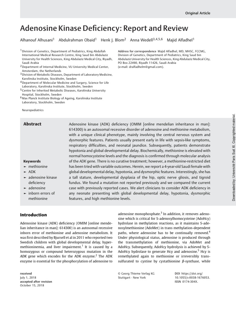 ADK Deficiency | PDF | Genetic Code | Dna
