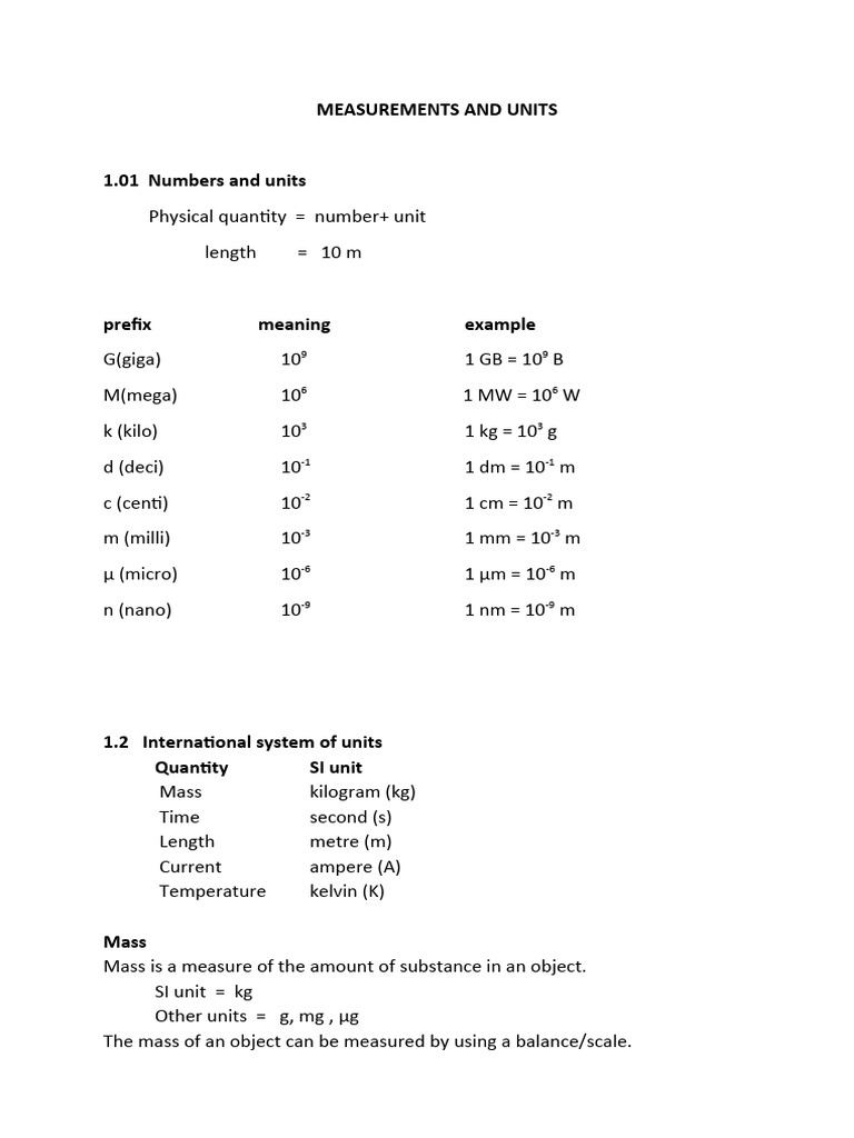 Measurements 1N | PDF | Volume | Litre