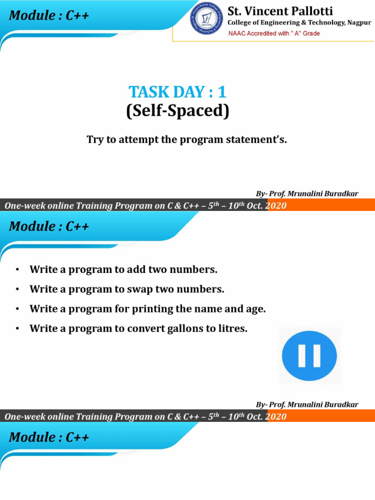 Module C++ Day 1 Task | PDF