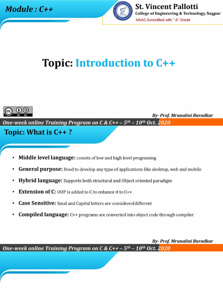 Module C++ Day 1.1 Introduction To C++ | PDF