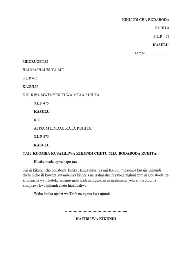 Kikundi Cha Bodaboda | PDF