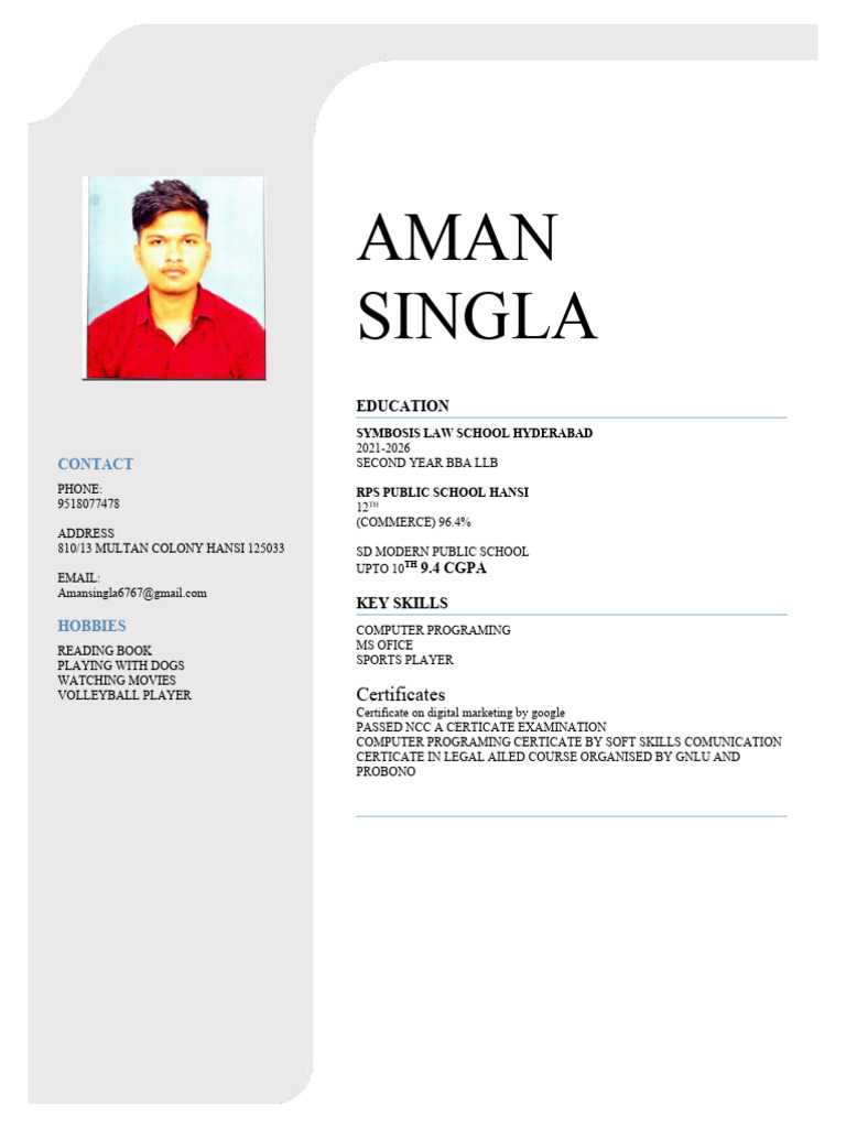 Aman Singla CVV | PDF