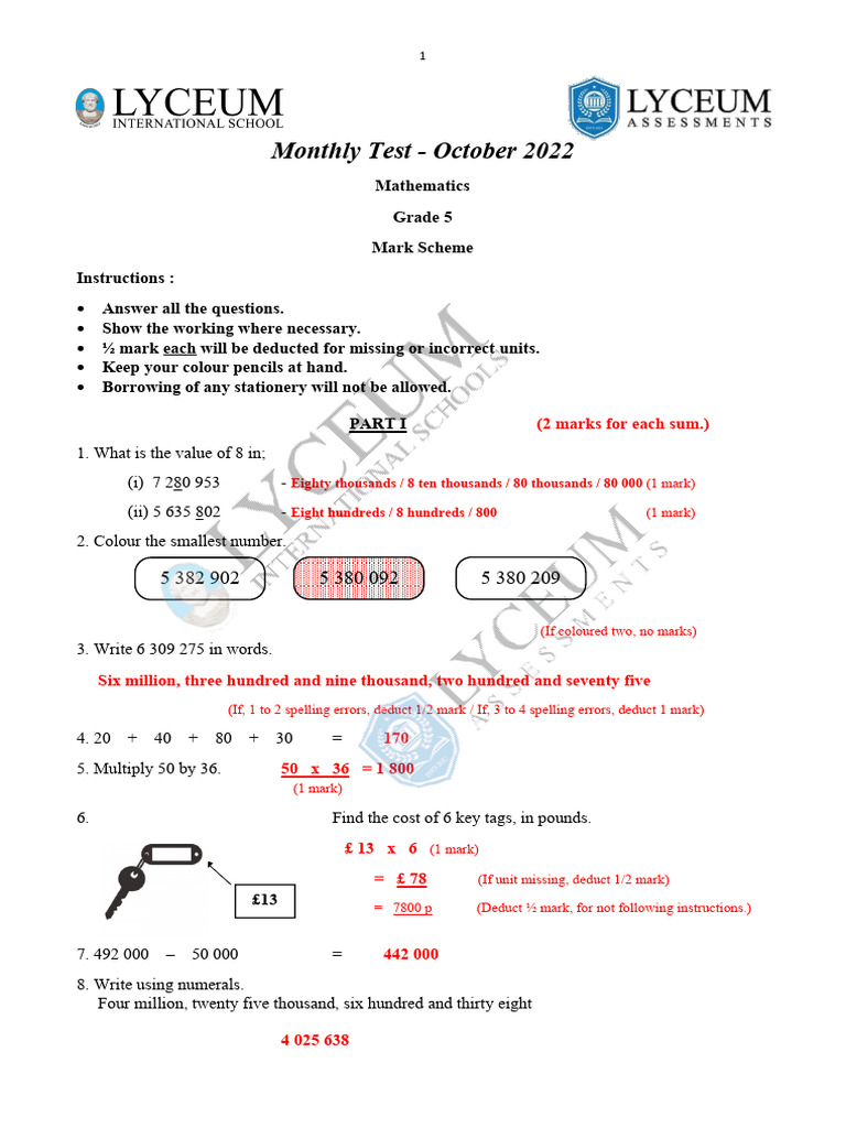 GRADE 5 MATHEMATICS MS | PDF | Mathematics