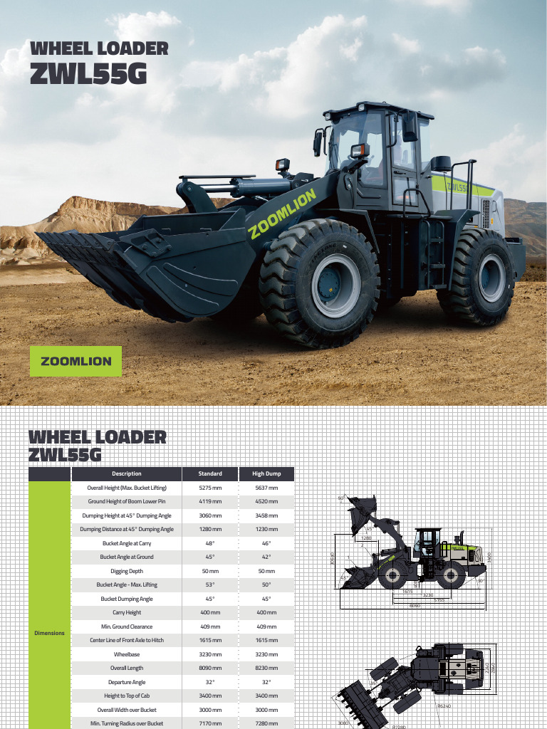 ZOOMLION ZWL55G Wheel Loader | PDF | Loader (Equipment) | Brake