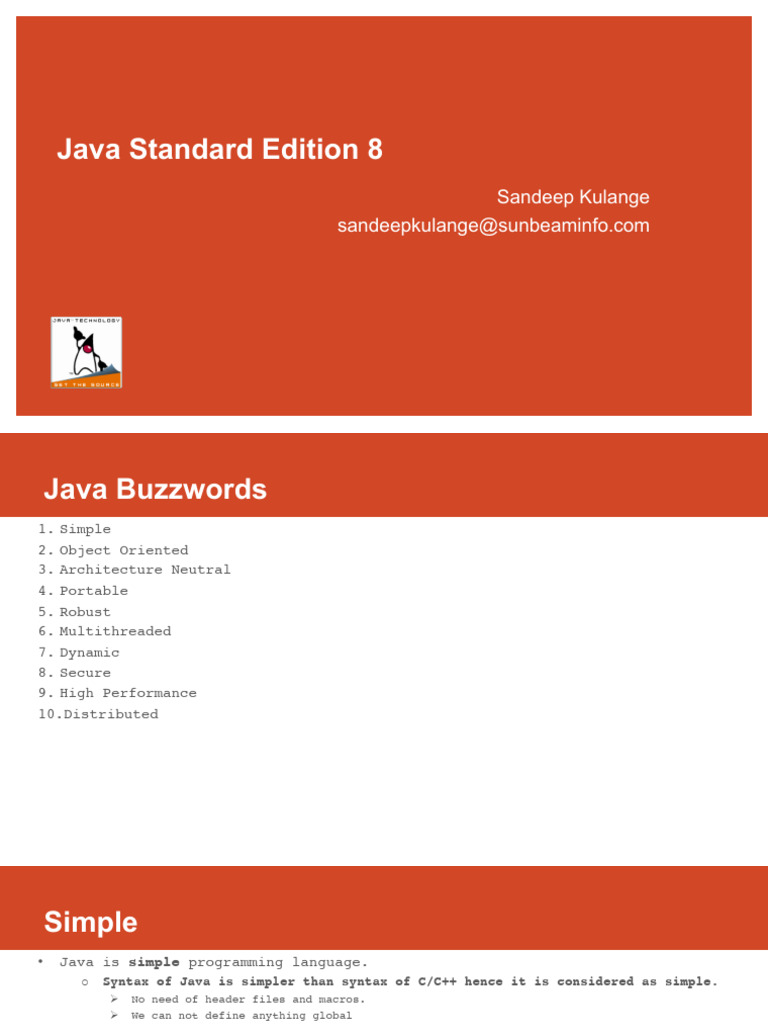 Buzzwords: Info Related To Technical Buzzwords Java | PDF | Java (Programming Language ...