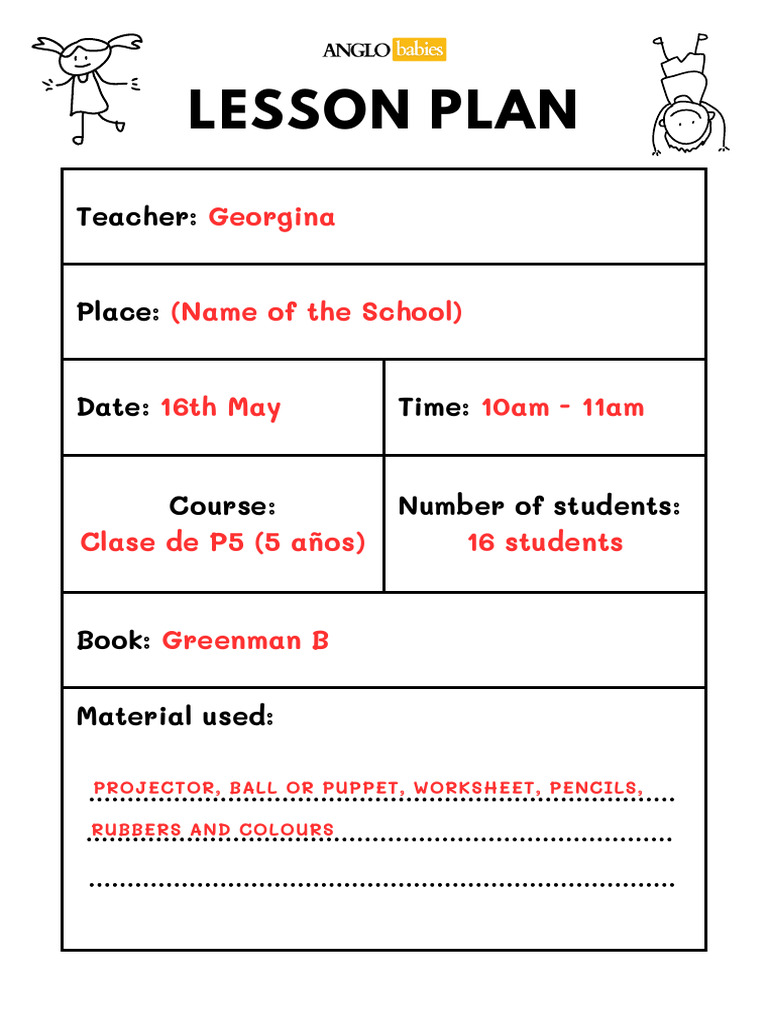 Lesson-plan-EXAMPLE-ingles | PDF | Learning | Behavior Modification