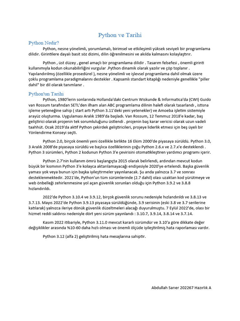 Python Ve Tarihi | PDF
