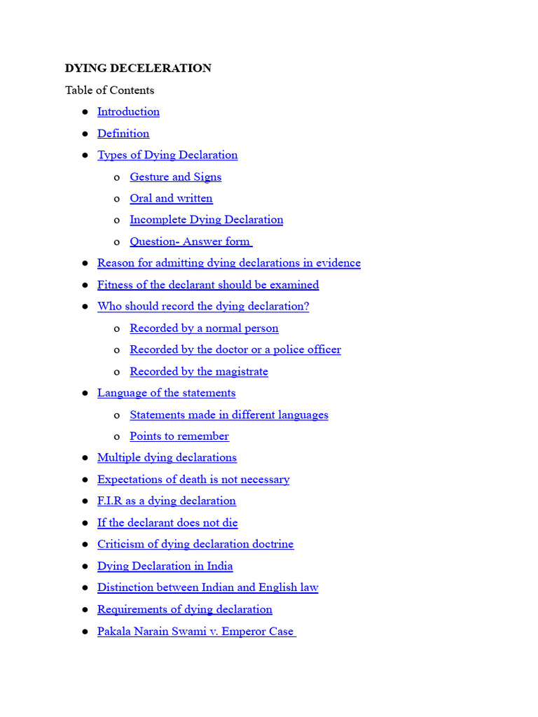 2c Dying Decelaration Evidence | PDF | Witness | Confession (Law)