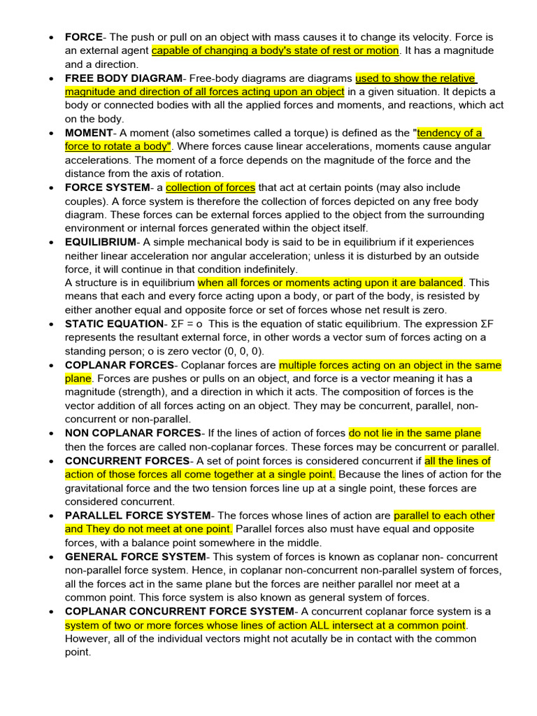 CEA Definition of Terms | PDF | Torque | Force