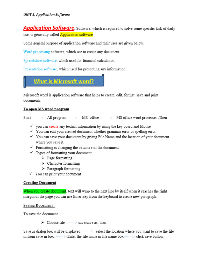 UNIT 3 Application Software 4 GRD 9 | PDF | Microsoft Excel | Spreadsheet