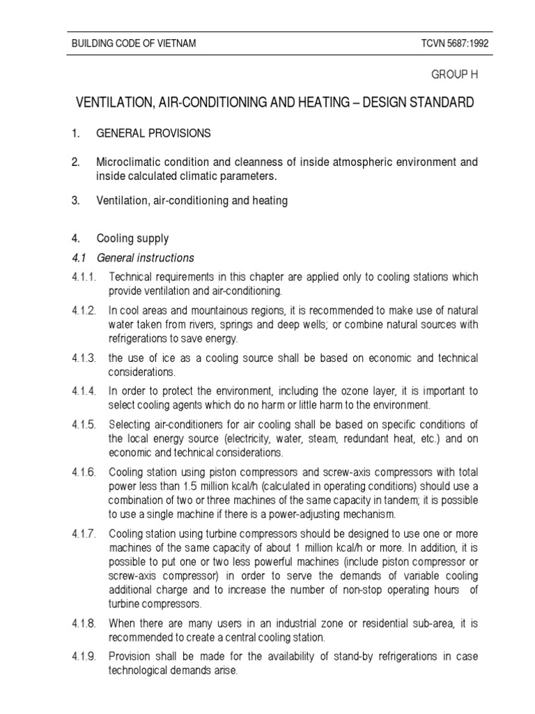 TCVN 5687-1992 MVAC English (Section 204-265) | PDF | Air Conditioning ...