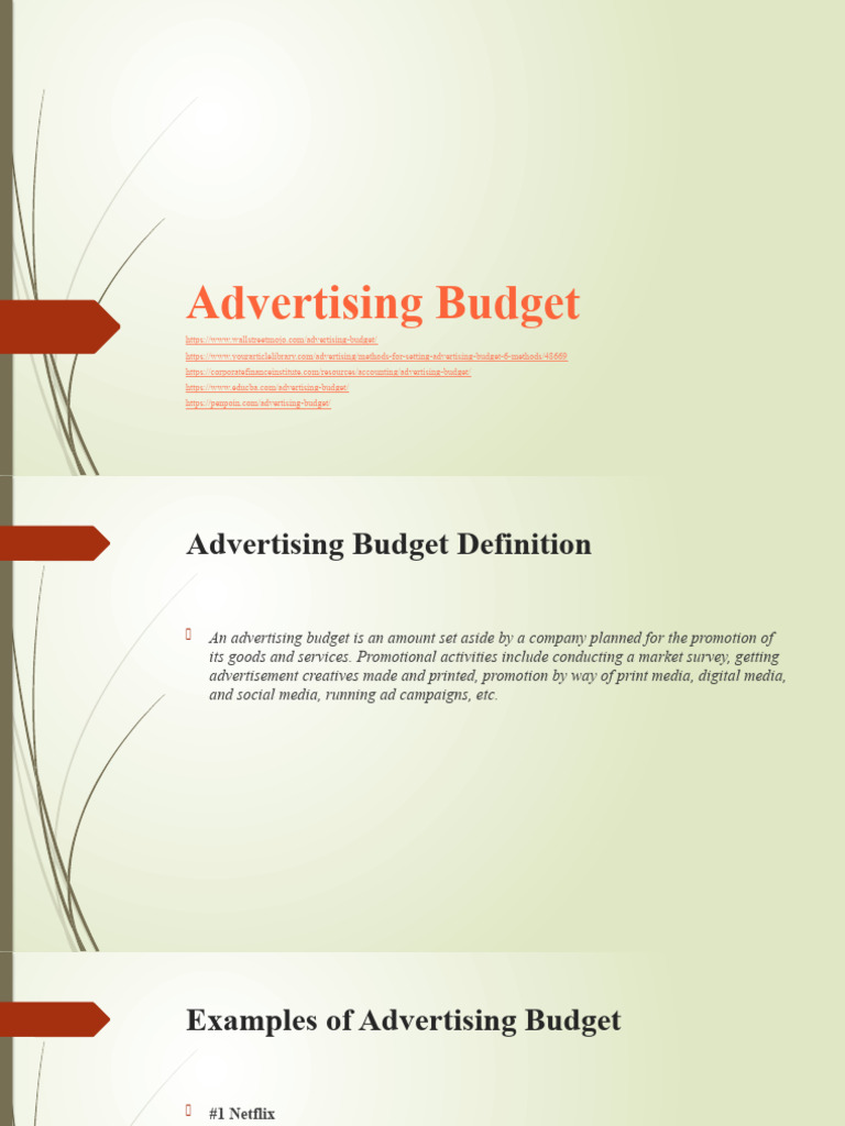 Advertisement Budget | PDF | Advertising | Marketing