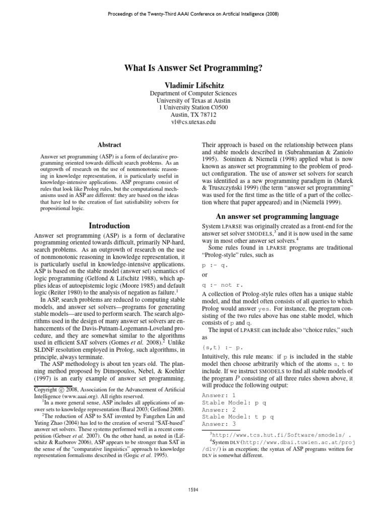 Aaai08 270 | PDF | Mathematical Logic | Theoretical Computer Science
