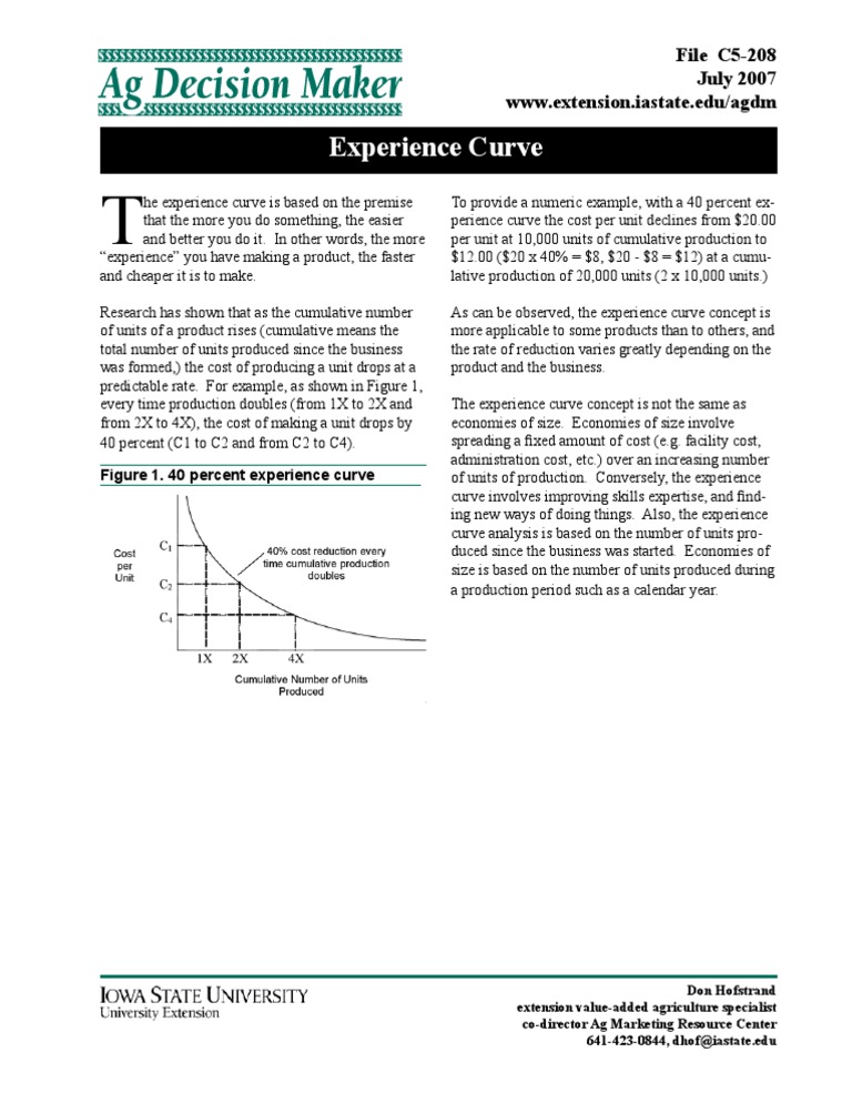 Understanding the Experience Curve | PDF