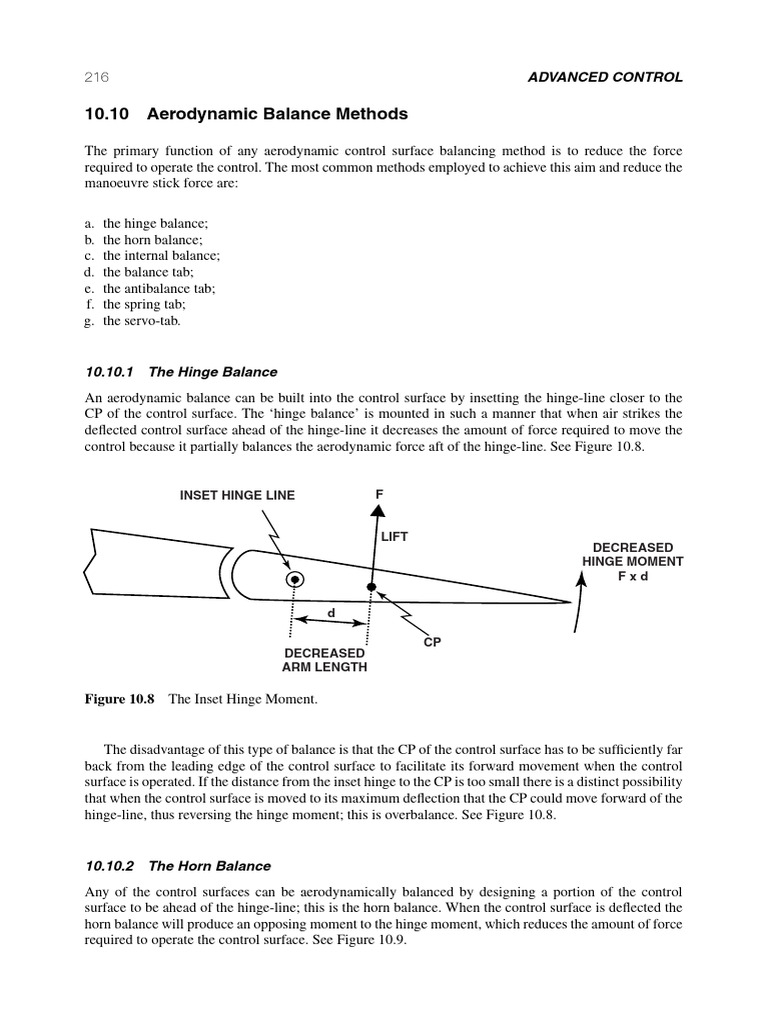 Aerodynamic Balance Methods for Control Surfaces | PDF | Flight Control ...