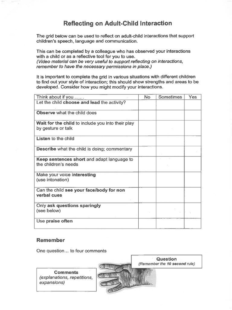 Adult Child Interaction Evaluation | PDF