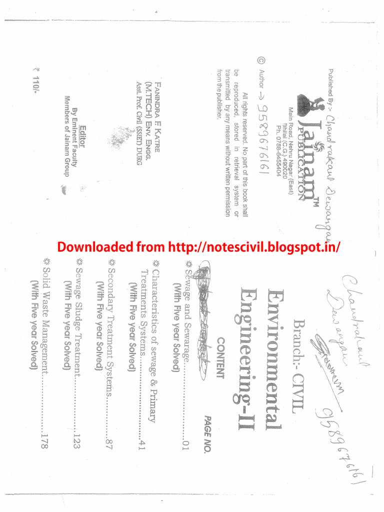 Environmental Engineering II Diff | PDF