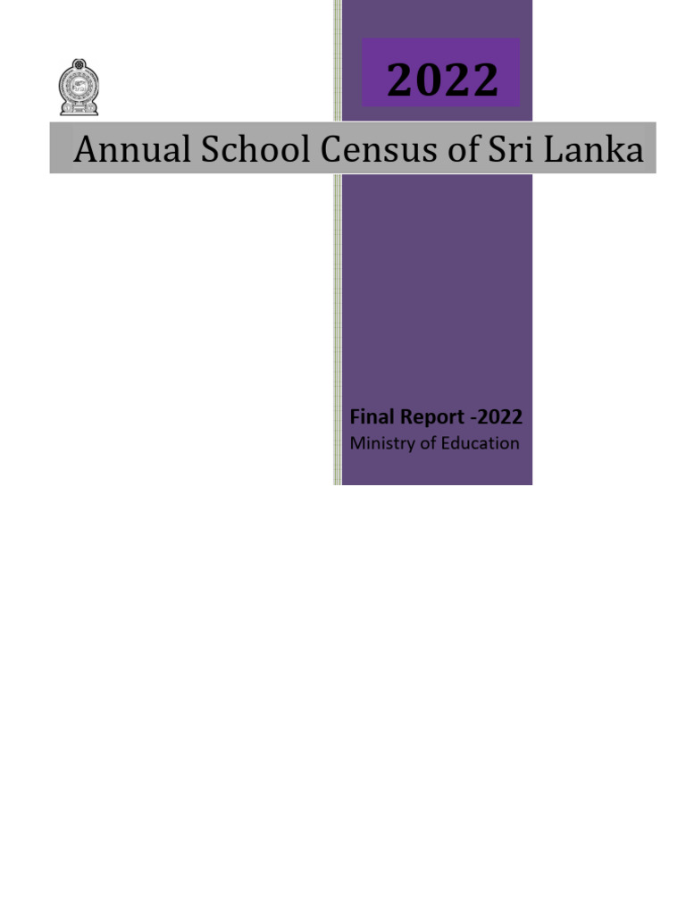 Sri Lanka Government Schools Census 2022 | PDF | Academic Degree | Census