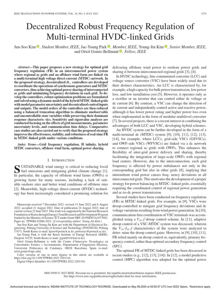 Decentralized Frequency Regulation in MTDC Grids | PDF | Electrical ...
