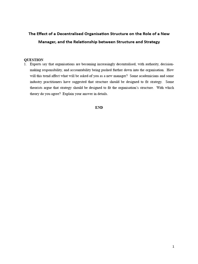 Decentralisation and Management | PDF | Decentralization | Decision Making