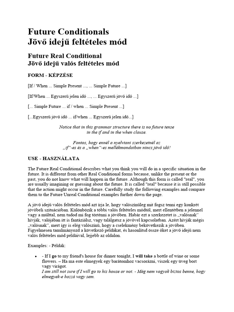 Future Conditionals | PDF